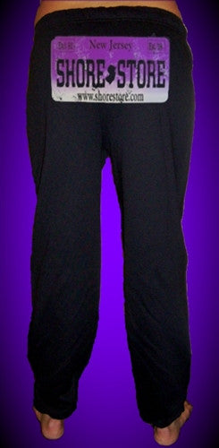 Shore Store License Plate Purple Distressed Sweatpants