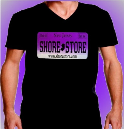 Shore Store License Plate Purple V-Neck